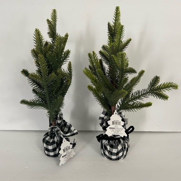 Other | Green Trees With Fabric Base 2 Pc New | Poshmark